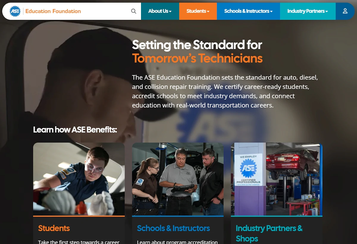 ASE Education Foundation: New Website Launches | Trucks, Parts, Service